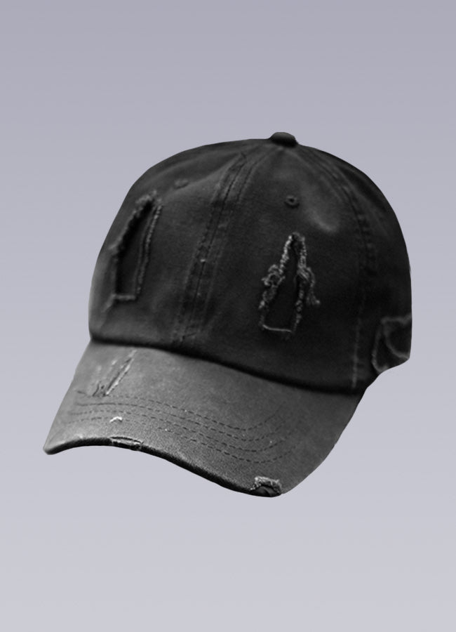 Black Denim Baseball Cap | OFF-WRLD TECHWEAR