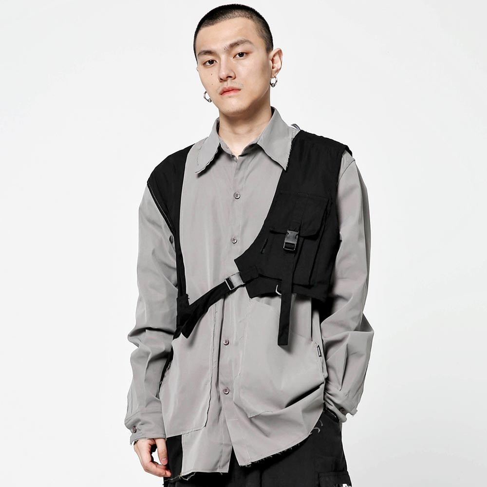 Black Half Vest | OFF-WRLD TECHWEAR